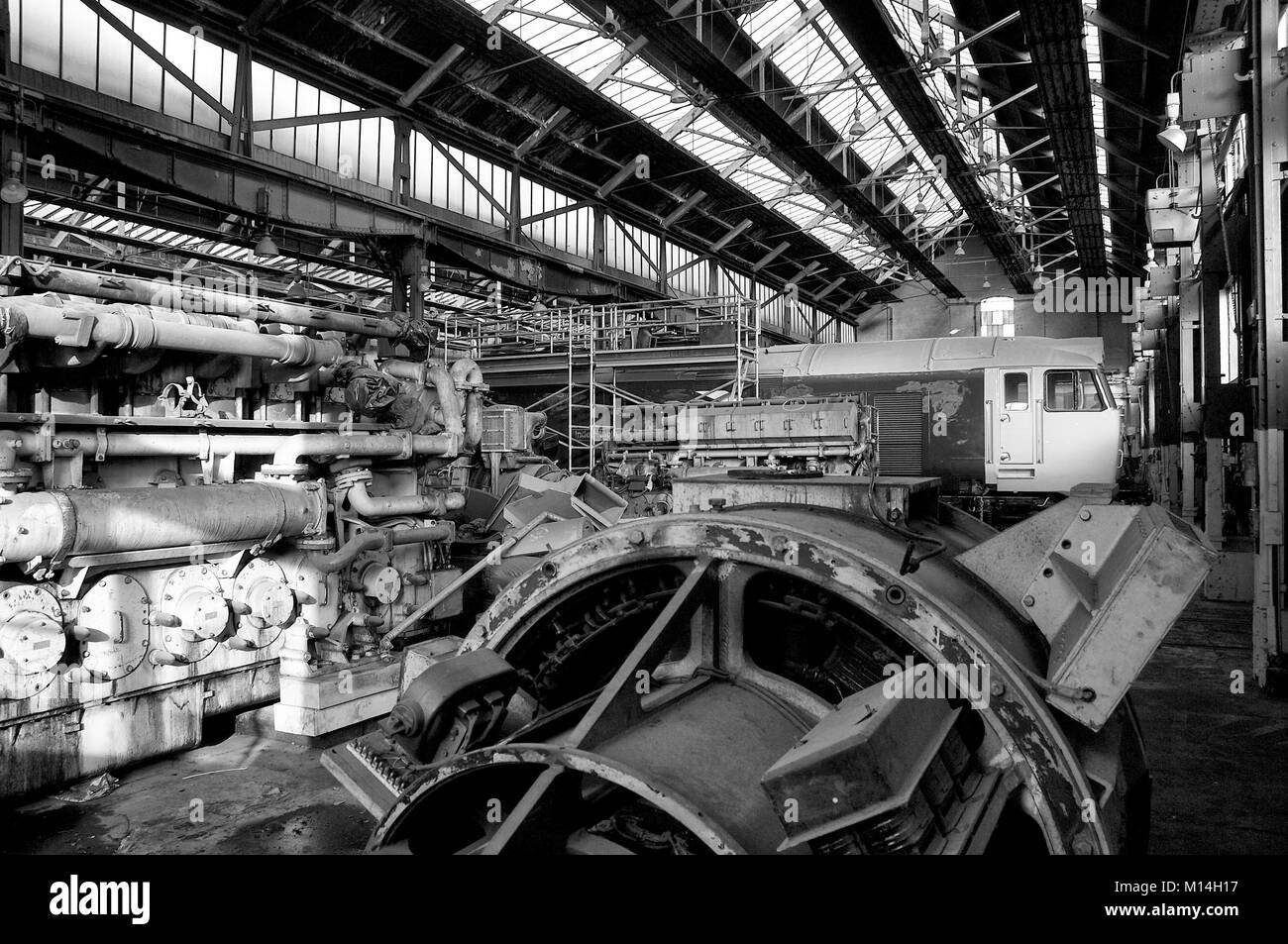 Diesel locomotive inside Old Oak Common Depot in London Stock Photo - Alamy