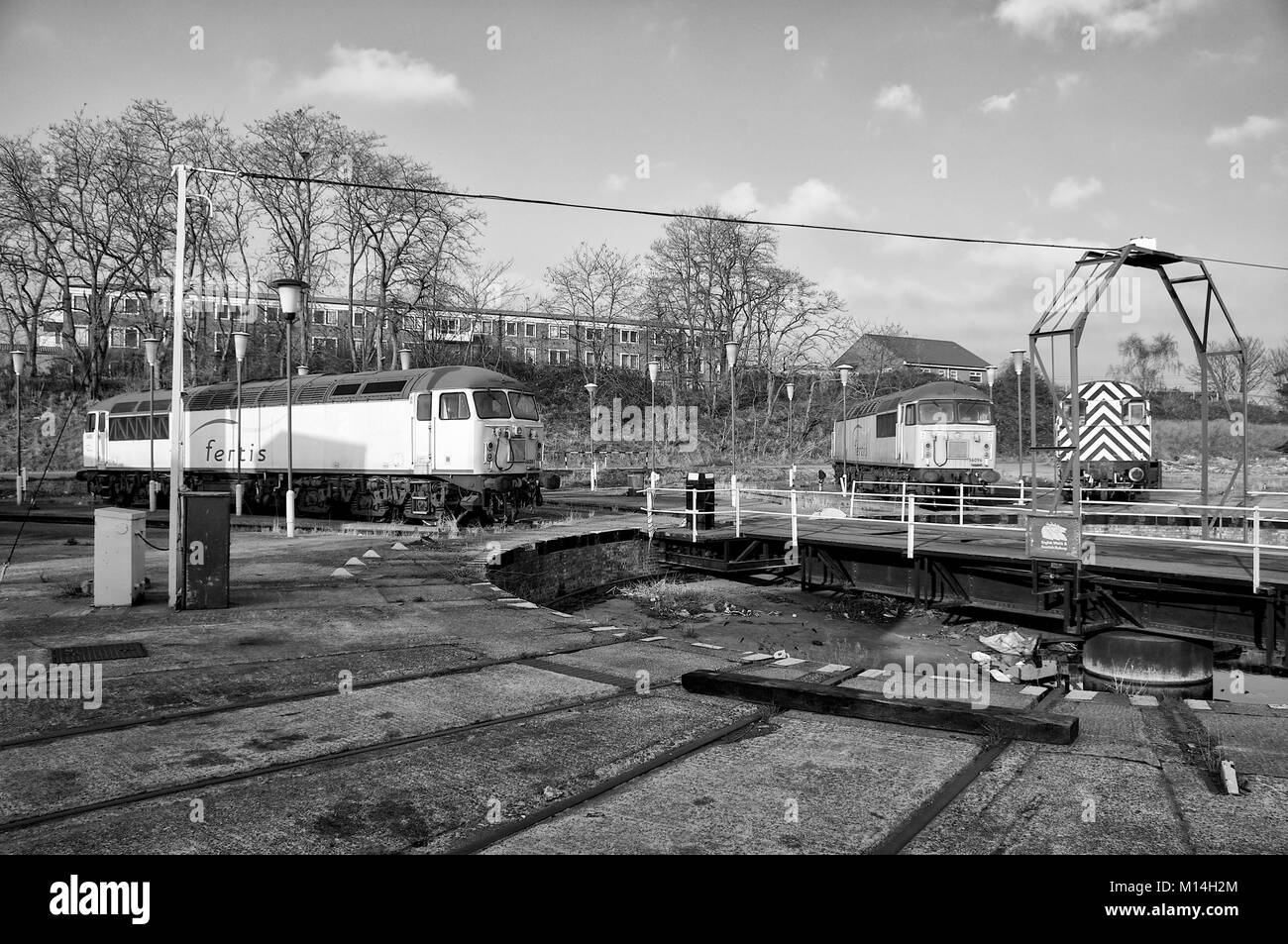 Locomotive at the turntable at Old Oak Common Depot in London Stock ...