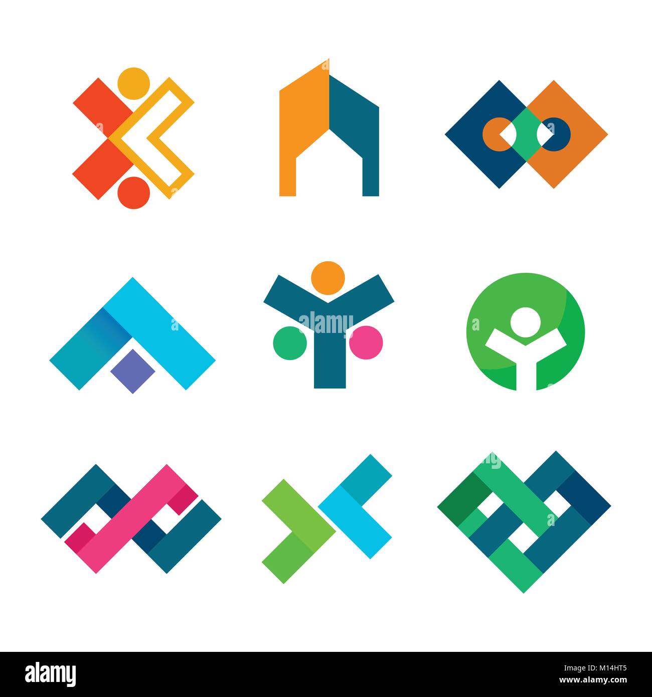 Abstract Corporate Block Symbol Vector Illustration Graphic Design Set ...