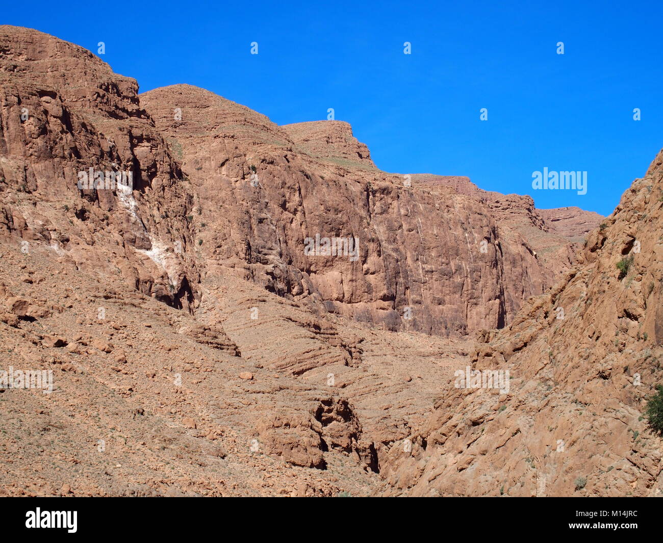 Rocky slope of TODGHA GORGE canyon landscape in MOROCCO, eastern part ...