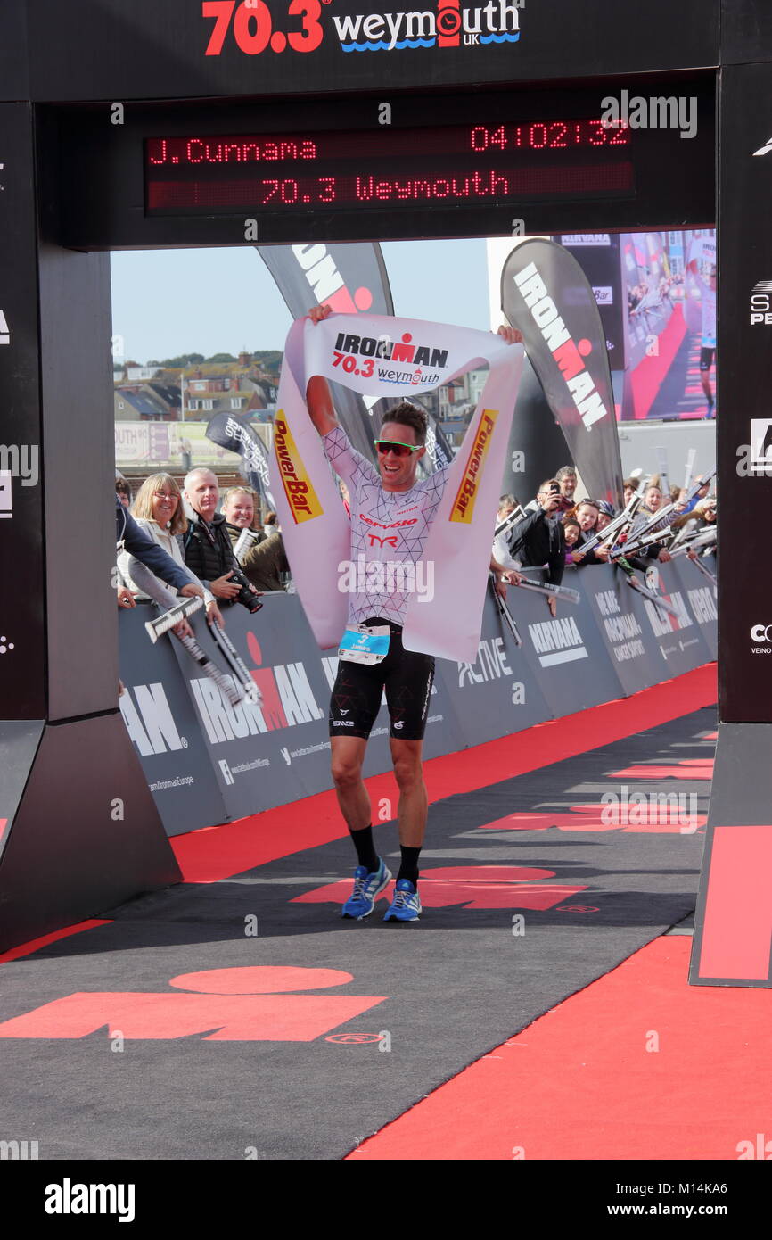 Winner of Weymouth Iron man 2017 Stock Photo - Alamy