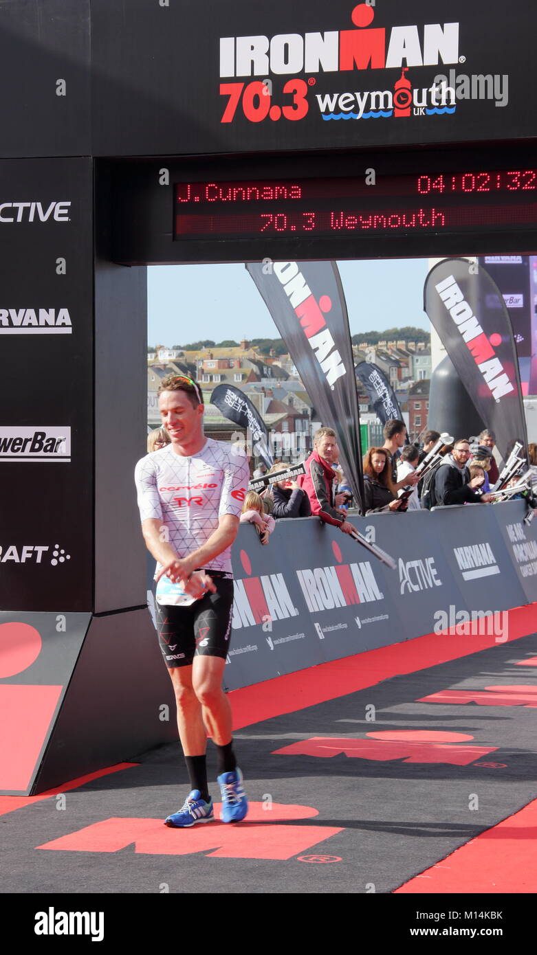 Winner of Weymouth Iron man 2017 Stock Photo - Alamy