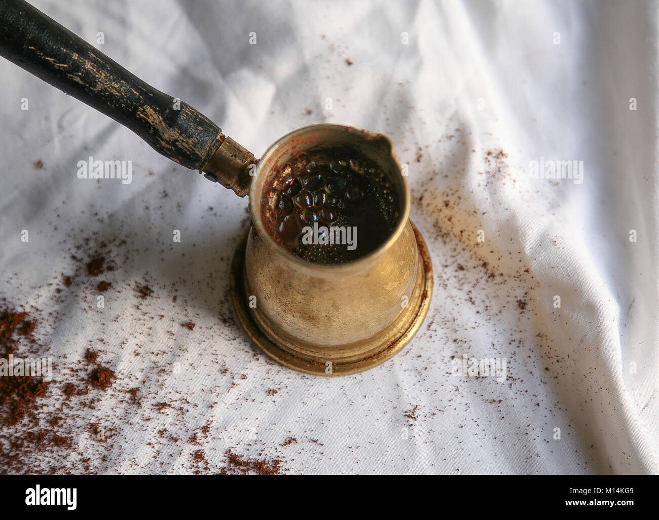 Pot with Arab style coffee Stock Photo - Alamy