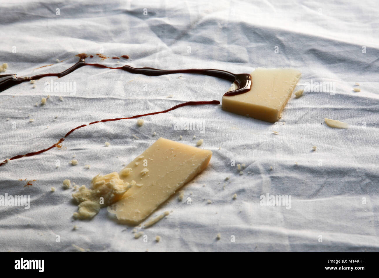 Cheddar cheese with Marmite spread Stock Photo - Alamy