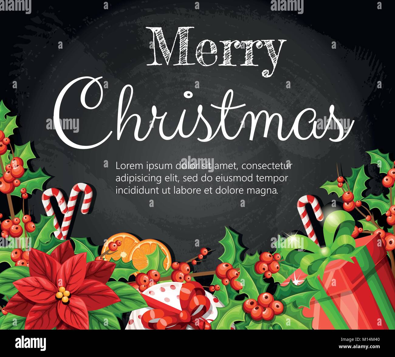 Christmas candles leaves Stock Vector Images - Alamy