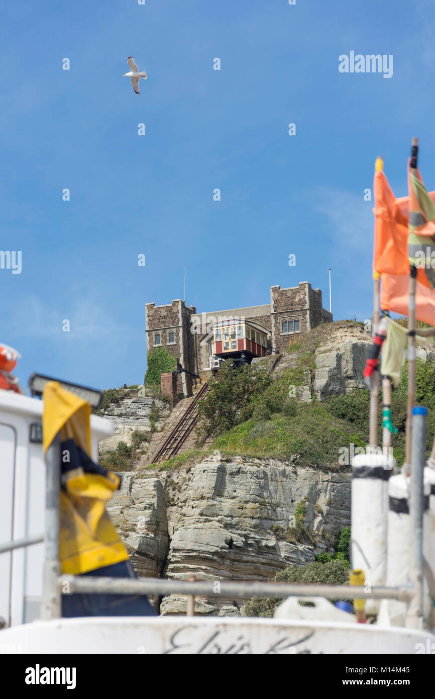 East Hill Cliff Railway from Rock-a-Nore Beach, Hastings, East Sussex ...