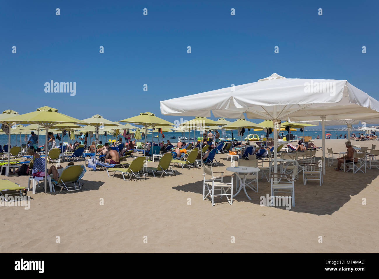 Greece beach sunbathers hi-res stock photography and images - Alamy