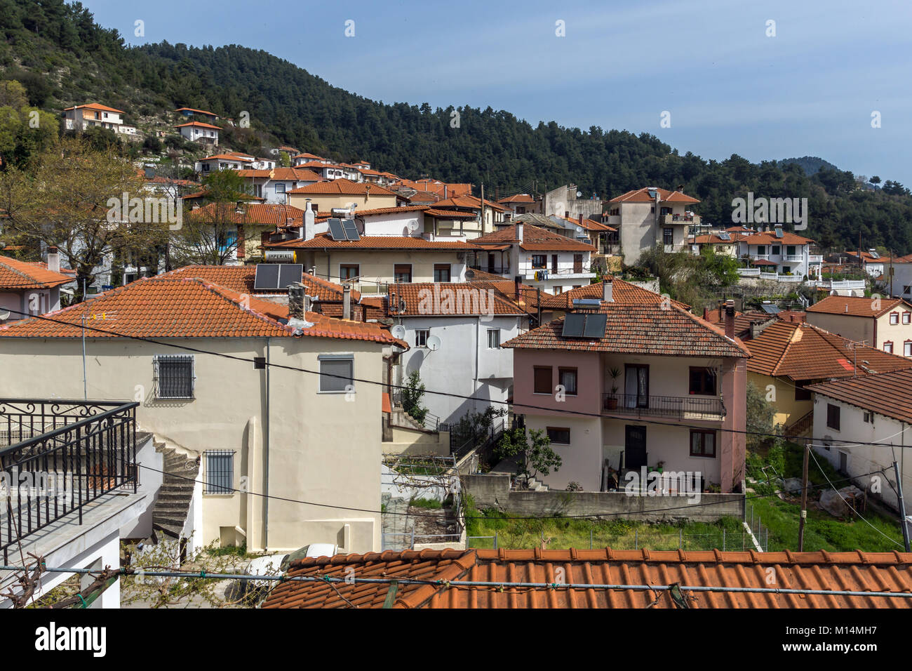 Amazing Panorama to village of Potamia, Thassos island, East Macedonia ...