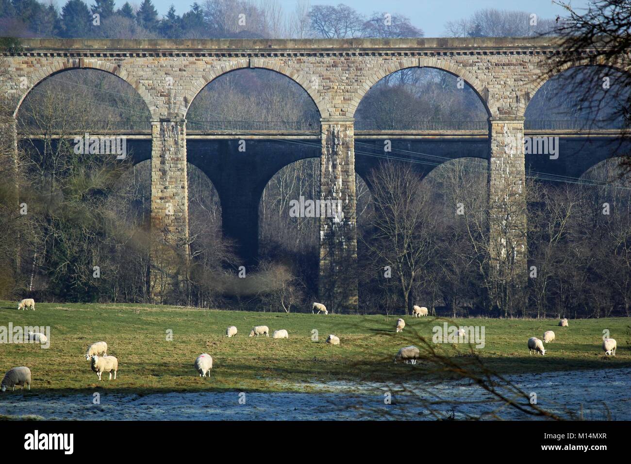 Chirk Aqueduct and Viaduct and The Llangollen Canal in Chirk, North ...