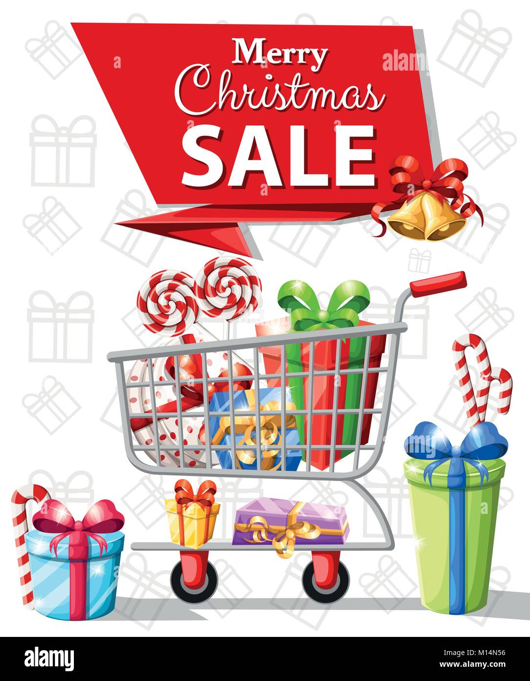 Shopping trolley full Stock Vector Images - Alamy