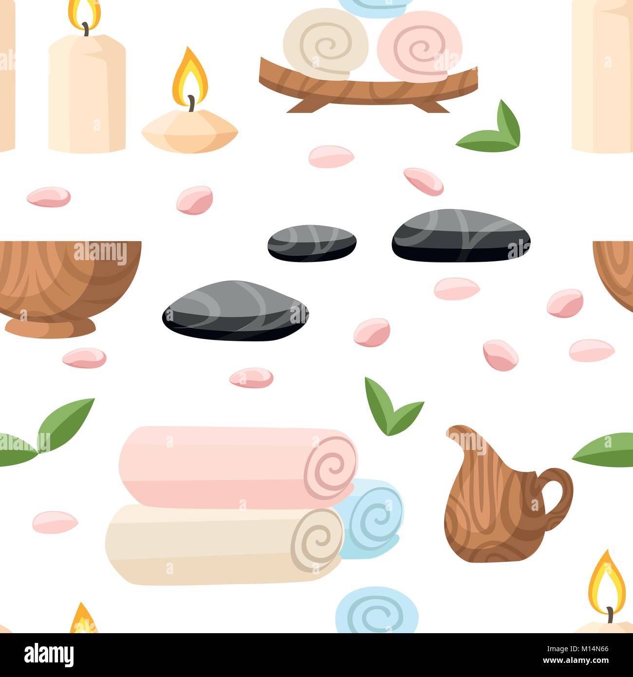 Colorfull spa tools and accessories black basalt massage stones herbs ...