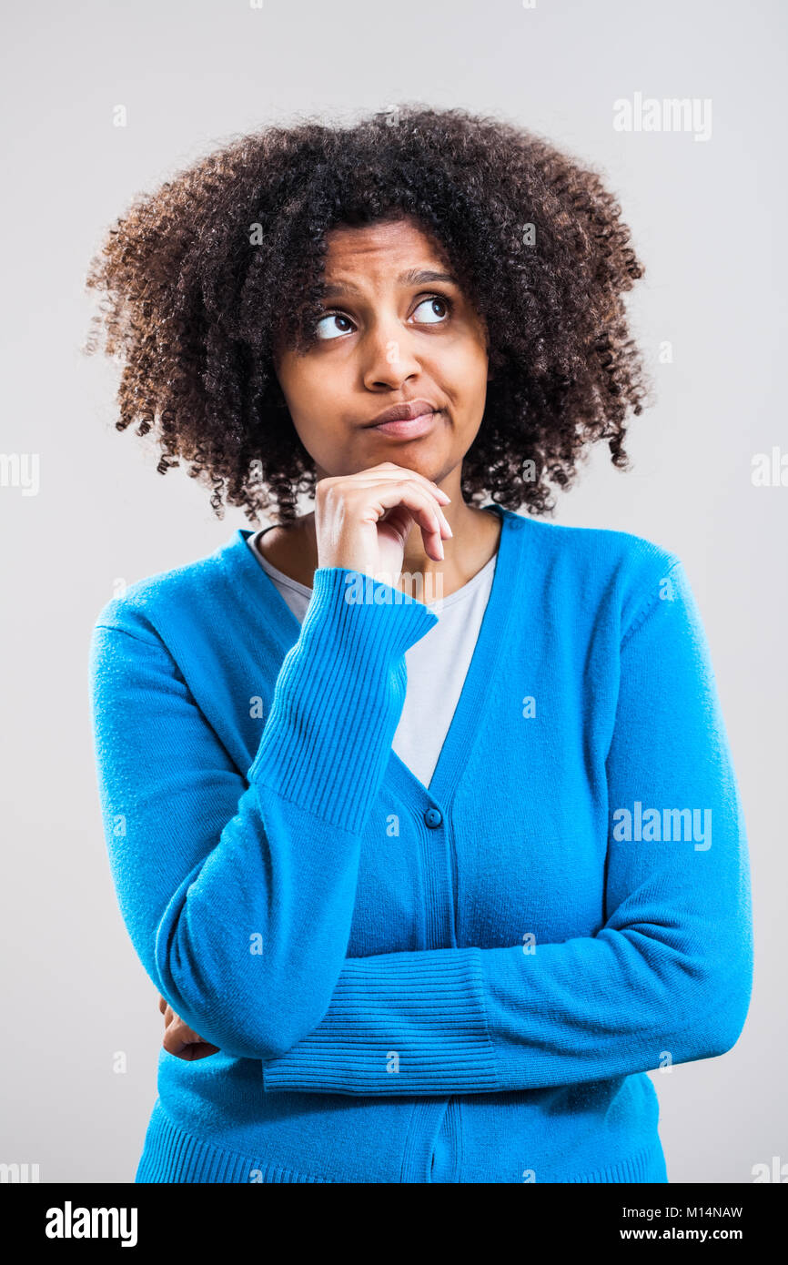 Portrait of pensive woman Stock Photo - Alamy Portrait of pensive woman Stock Photo - Alamy