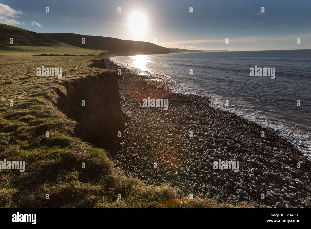 The Wales Coast Path. Picturesque, silhouetted view of the Wales and ...