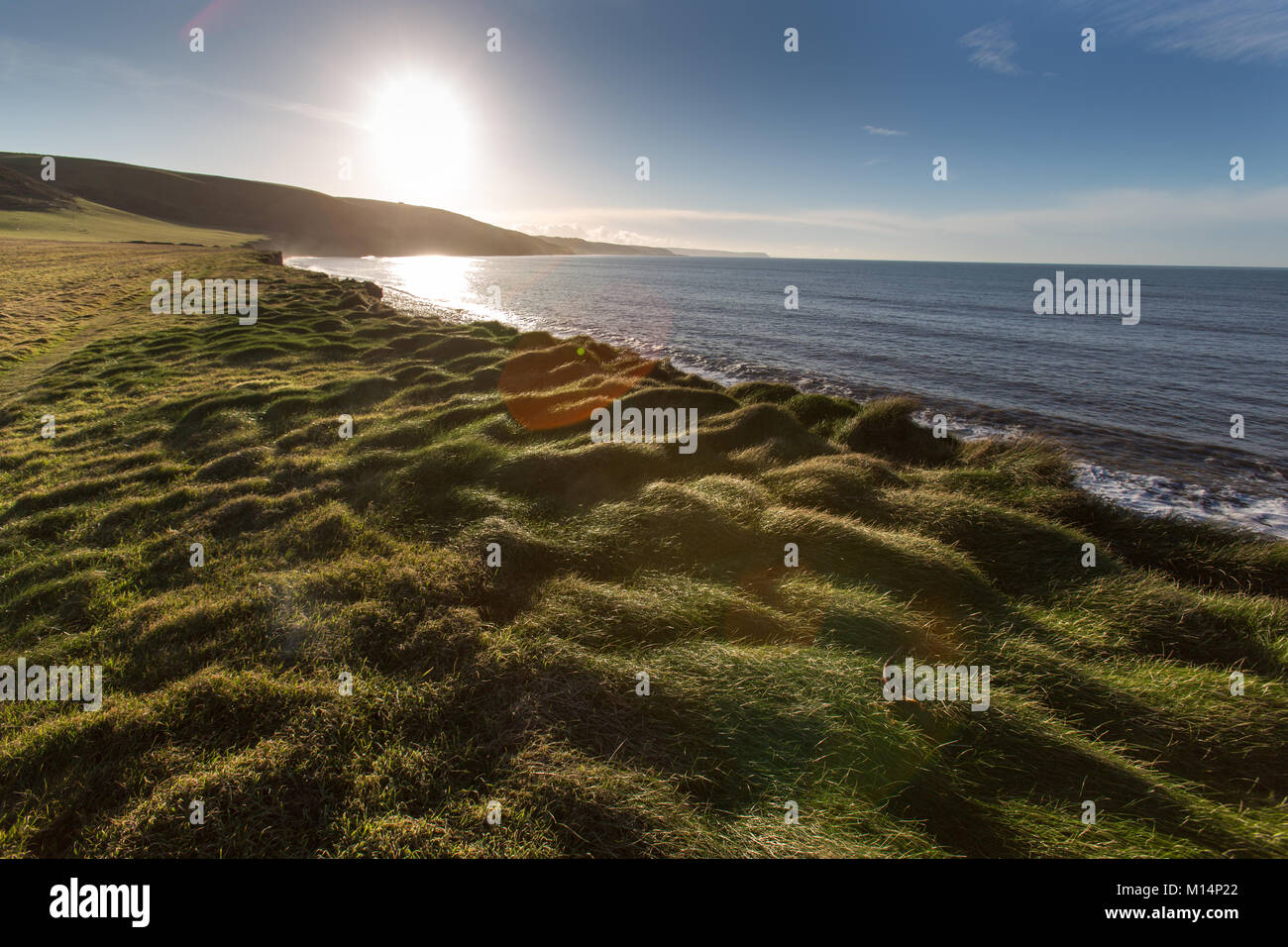 The Wales Coast Path. Picturesque, silhouetted view of the Wales and ...