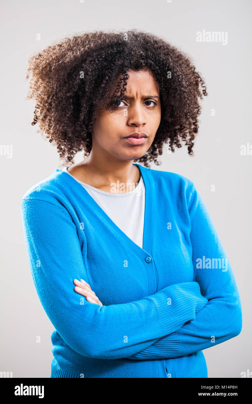 Portrait of offended woman Stock Photo - Alamy