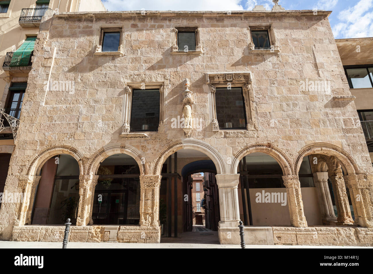 Ancient medieval hospital, historic center of Tarragona,Spain Stock ...