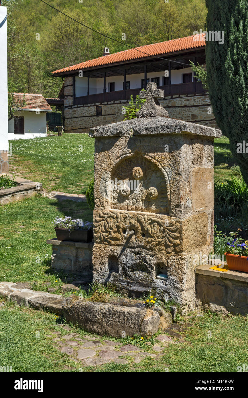 Amazing view with Fountain and Courtyard in Temski monastery St. George ...