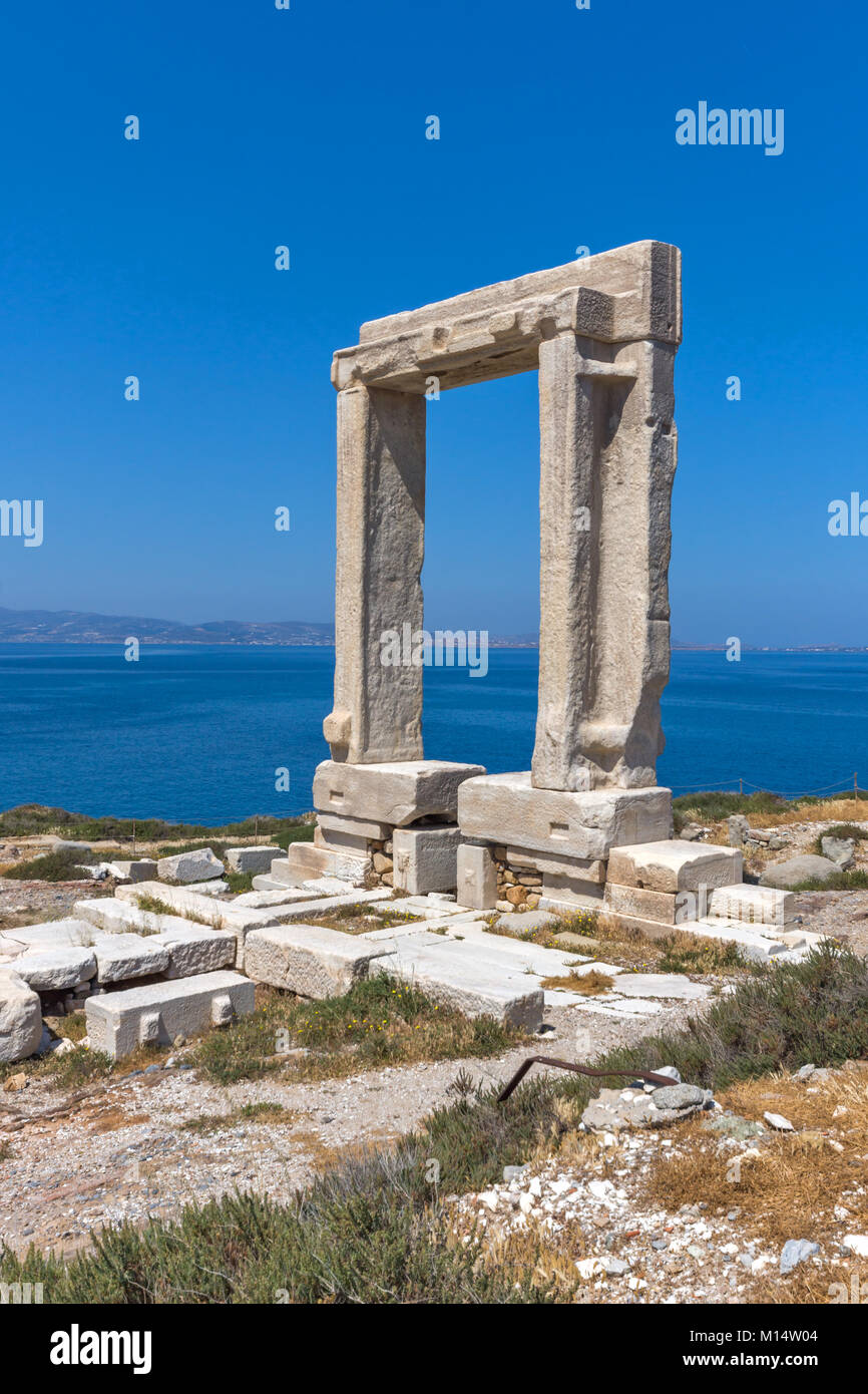 Panoramic view of Portara, Apollo Temple Entrance, Naxos Island ...