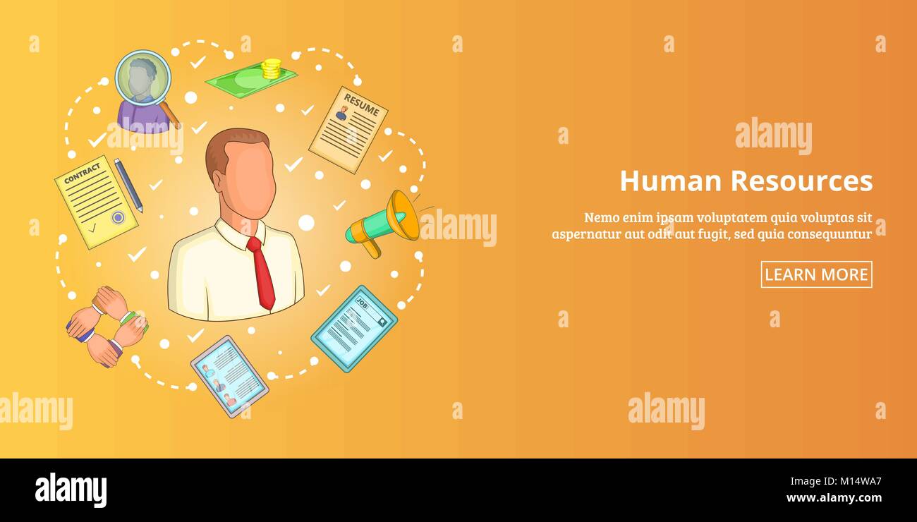 Human resources banner horizontal, cartoon style Stock Vector Image ...