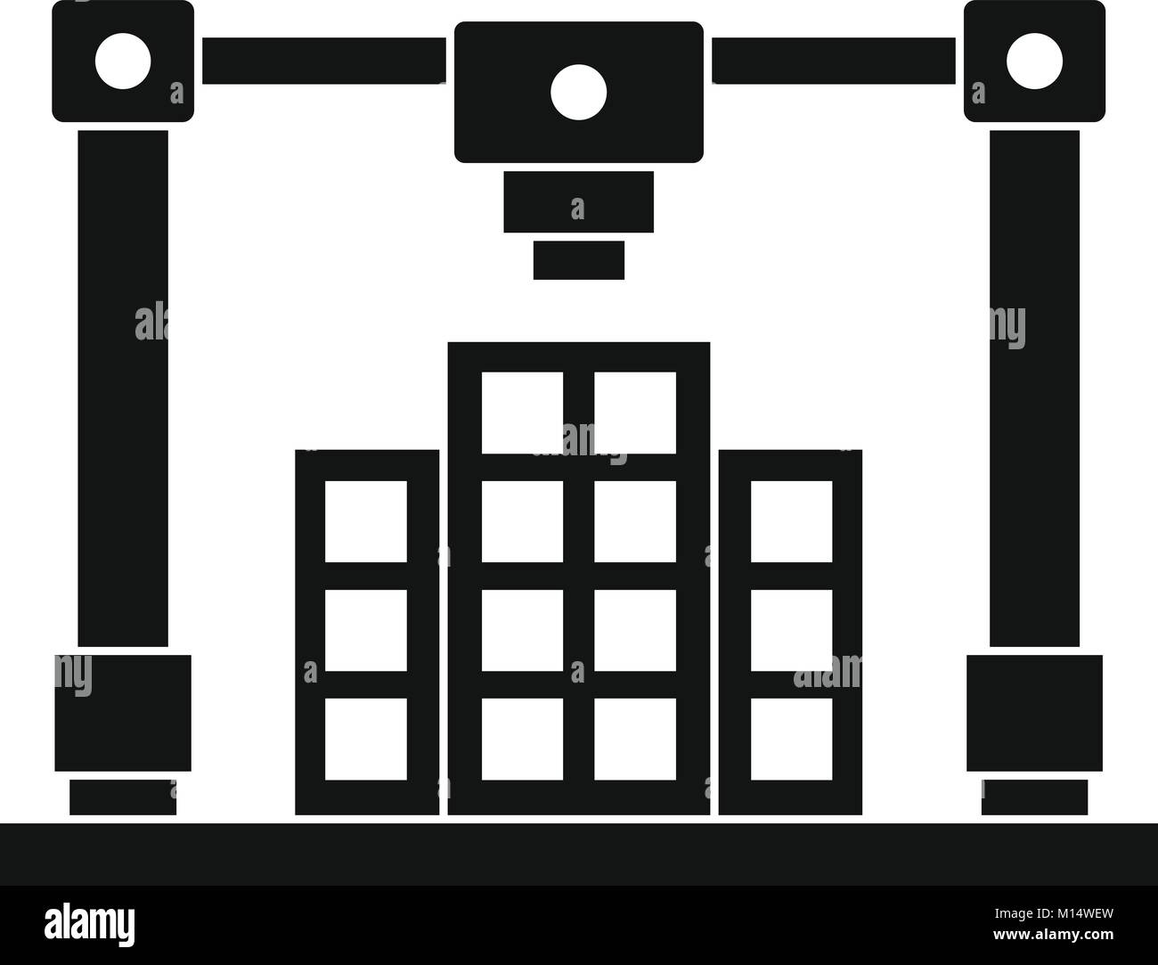 3d printer printing layout of building icon simple Stock Vector Image ...