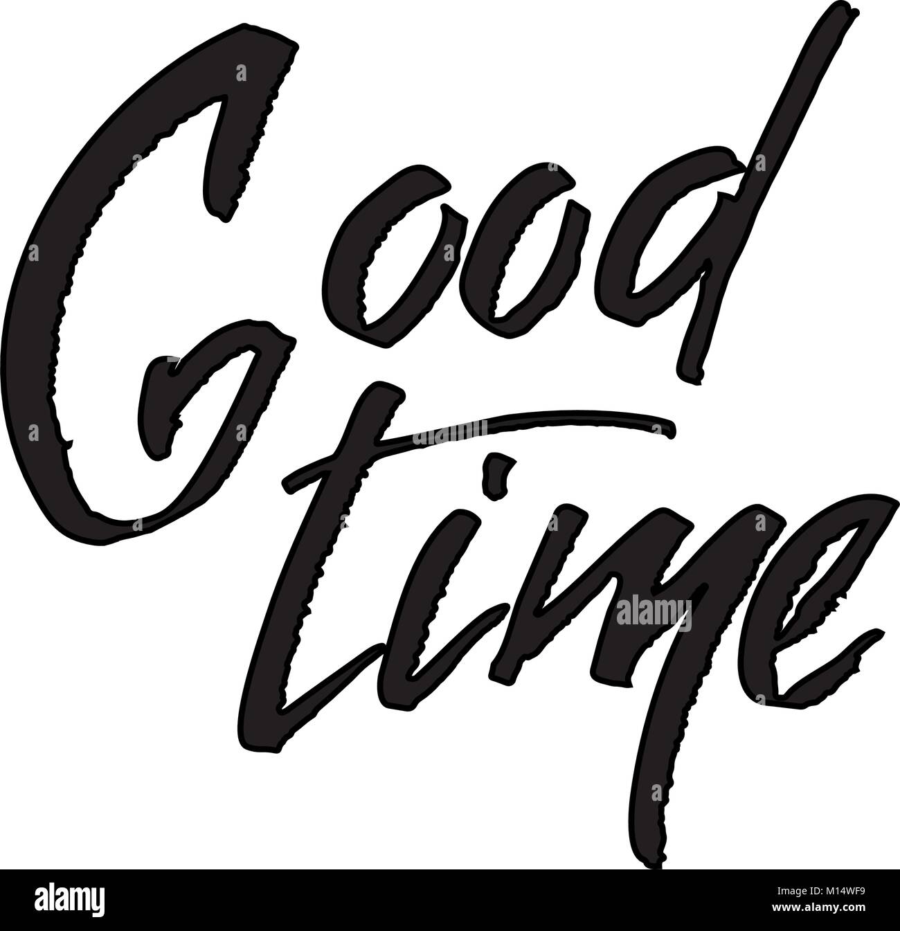 Good time - hand lettering inscription to winter holiday design, black ...