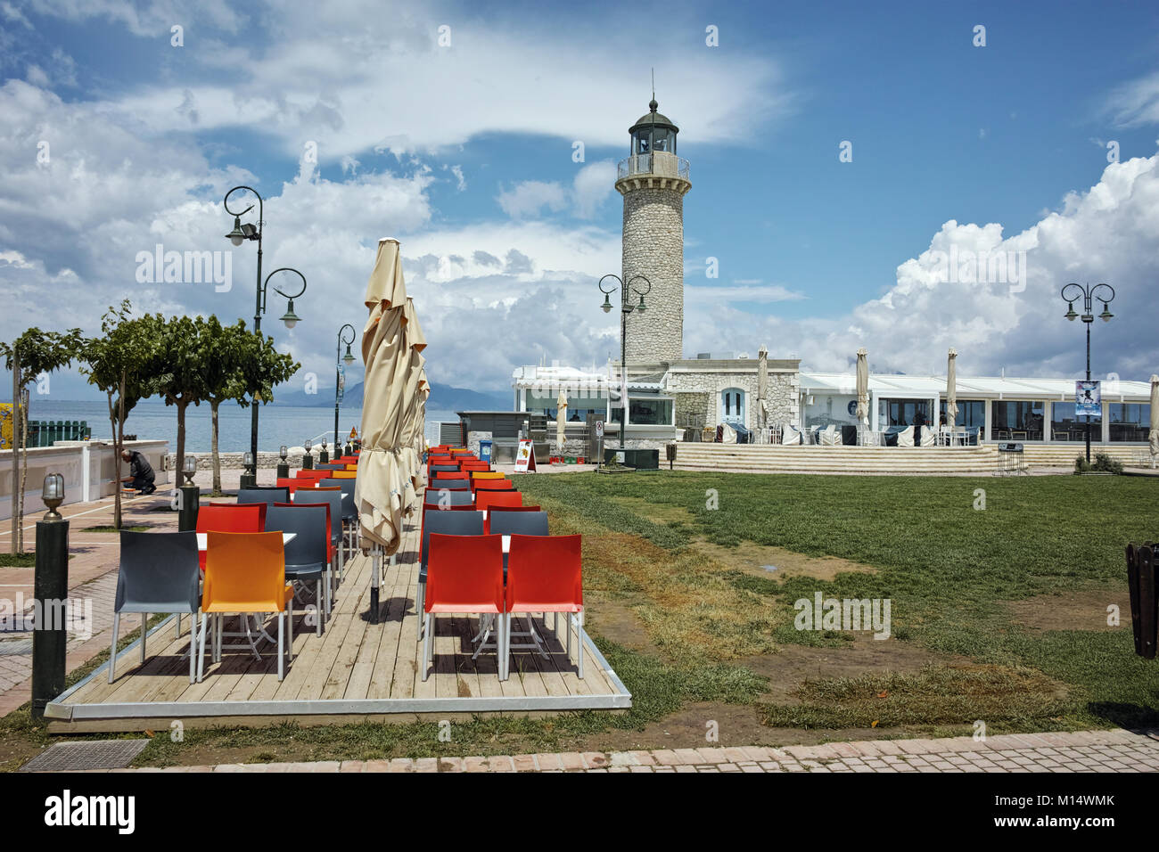 Panoramic view of Lighthouse in Patras, Peloponnese, Western Greece ...