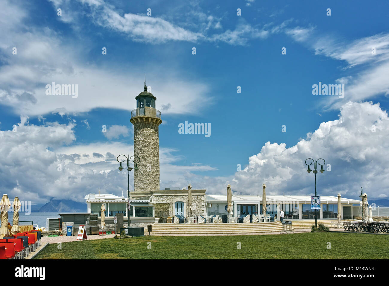 Panoramic view of Lighthouse in Patras, Peloponnese, Western Greece ...