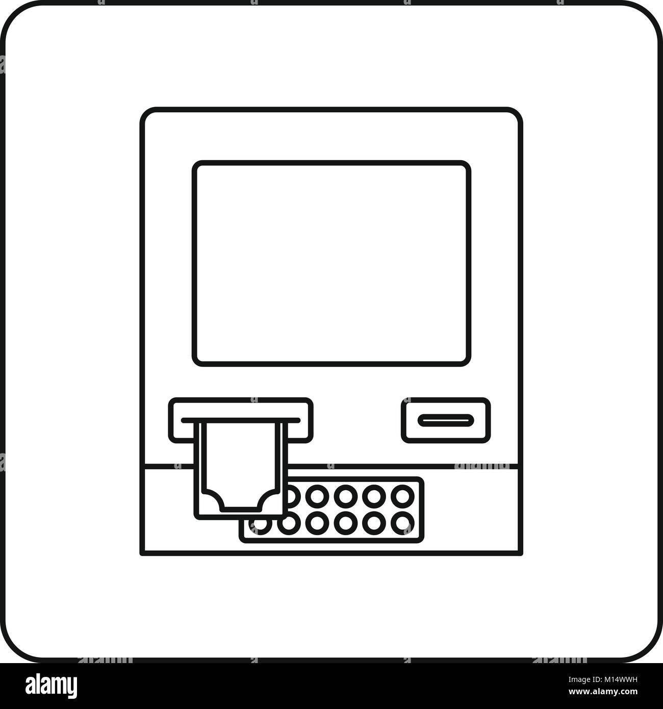 ATM bank cash machine icon outline Stock Vector Image & Art - Alamy
