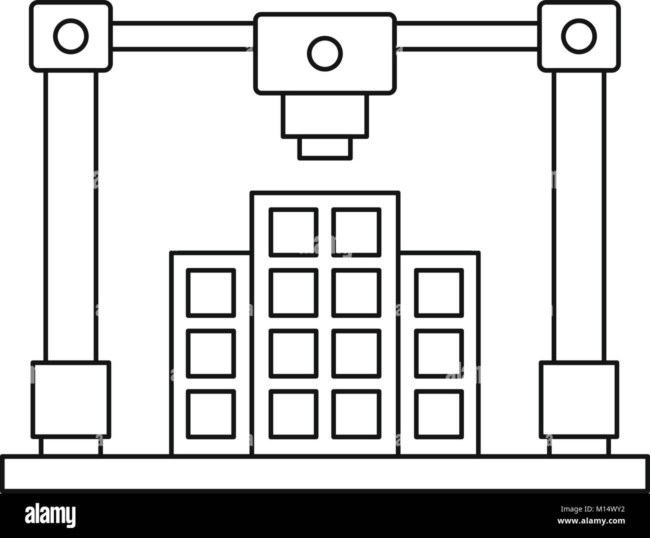 3d printer printing layout of building icon Stock Vector Image & Art ...