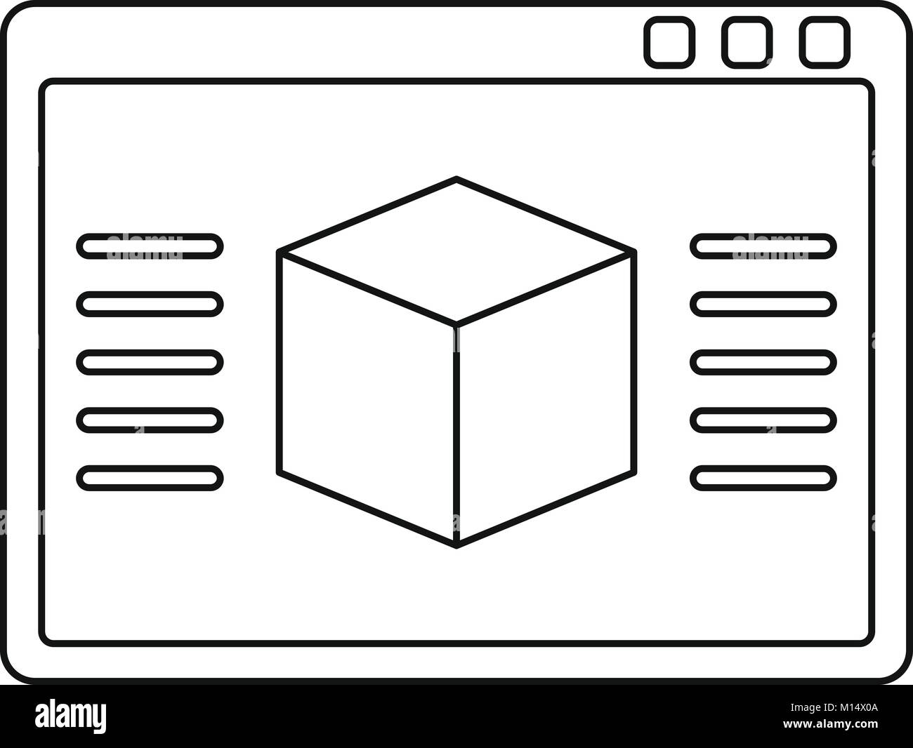 3d model icon outline Stock Vector Image & Art - Alamy