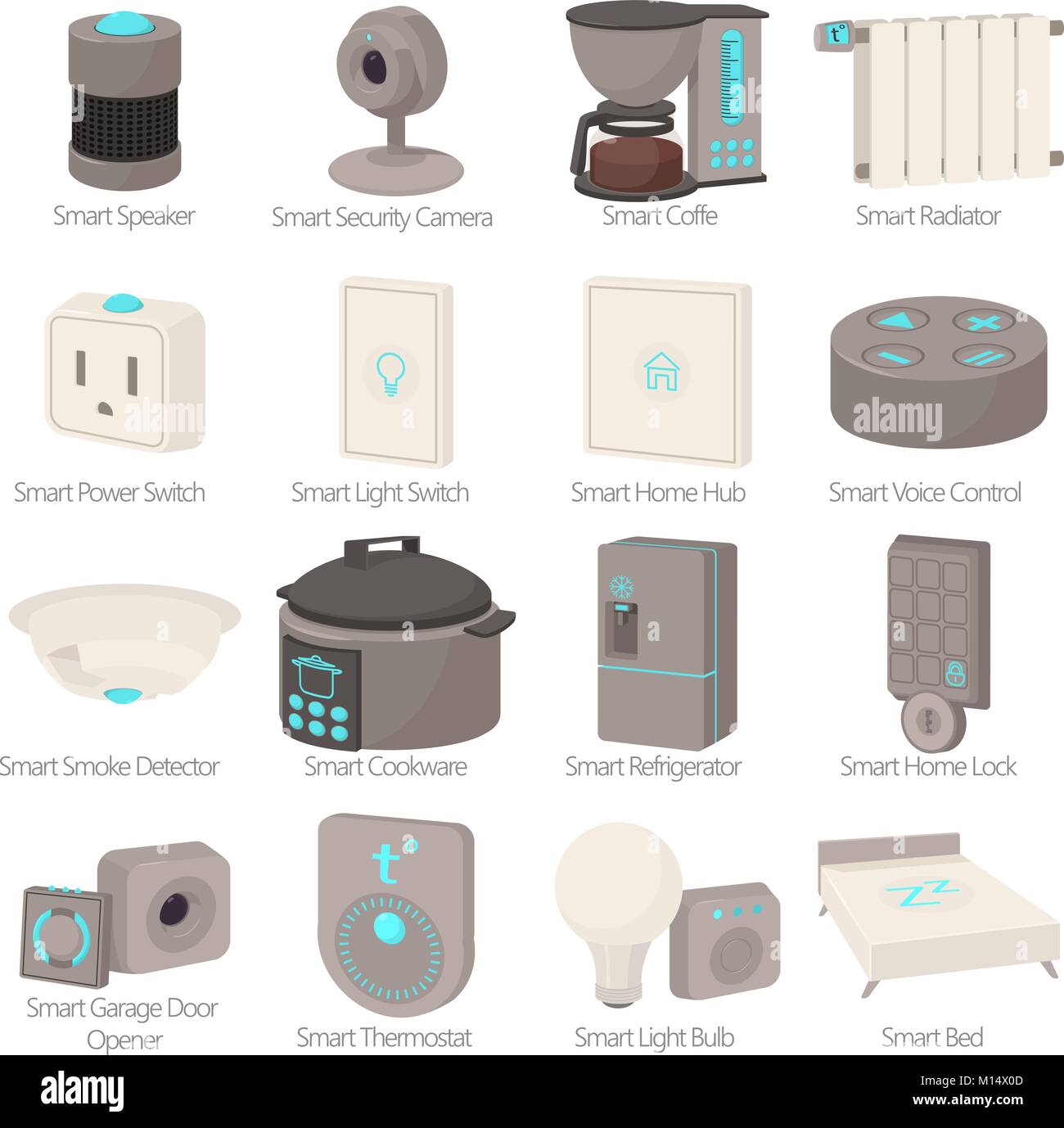 Smart house devices icons set, cartoon style Stock Vector Image & Art ...
