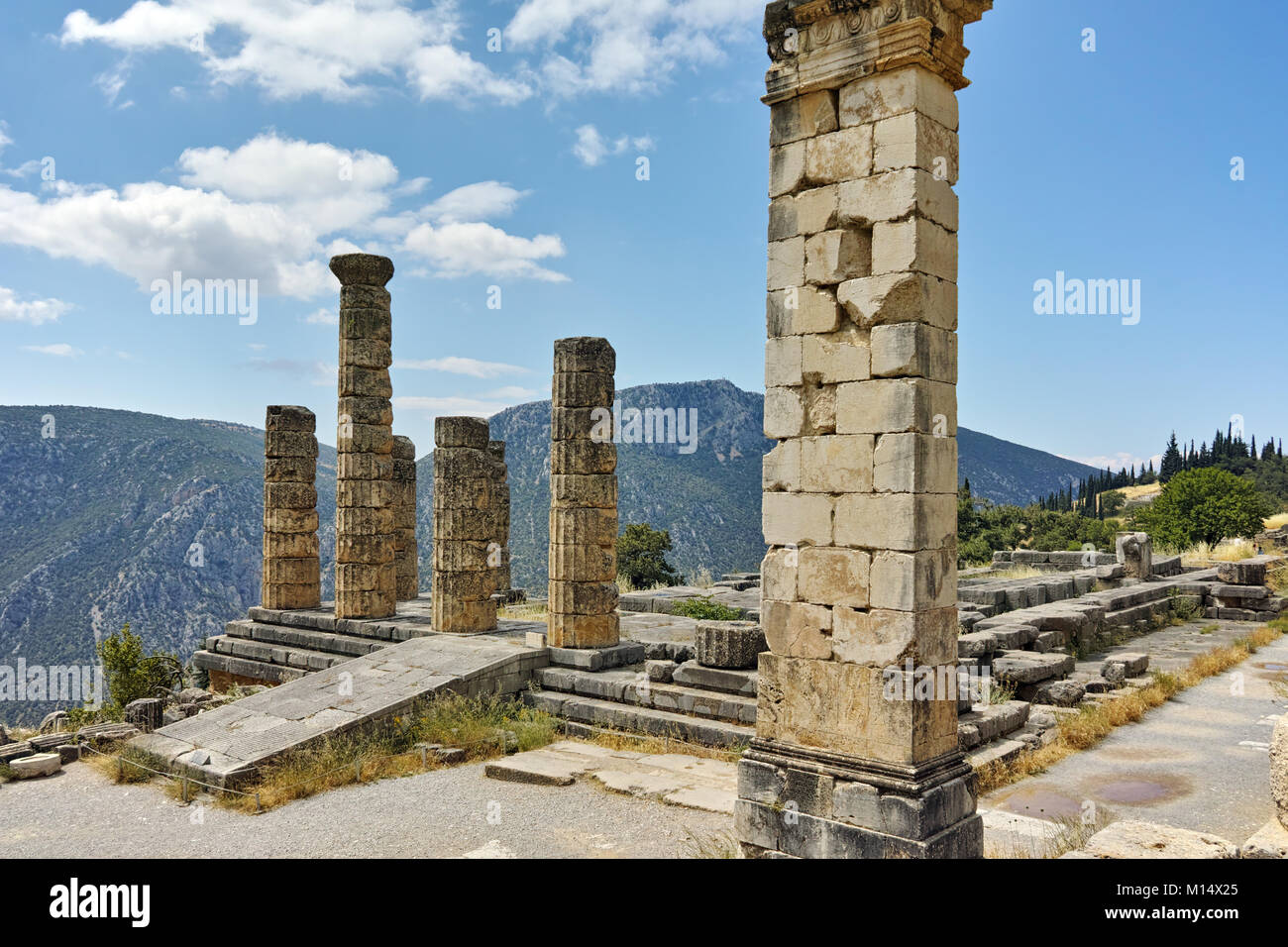 The Temple of Apollo in Ancient Greek archaeological site of Delphi ...