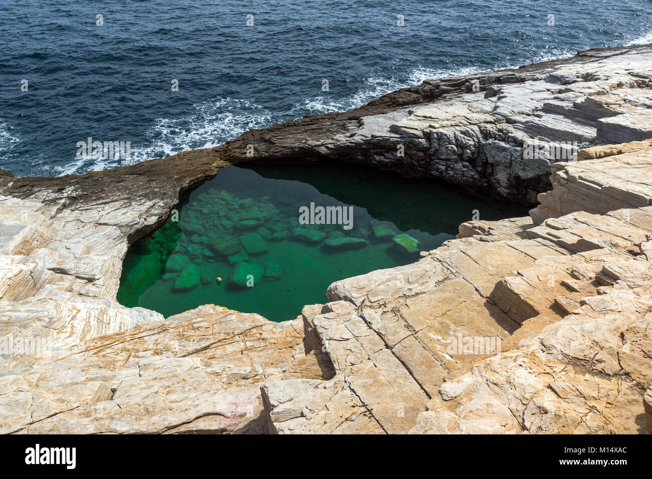 Amazing view of Giola Natural Pool in Thassos island, East Macedonia ...