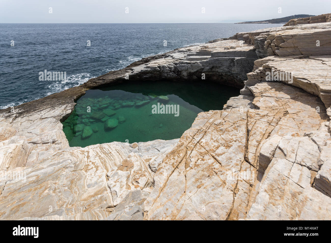 Amazing view of Giola Natural Pool in Thassos island, East Macedonia ...