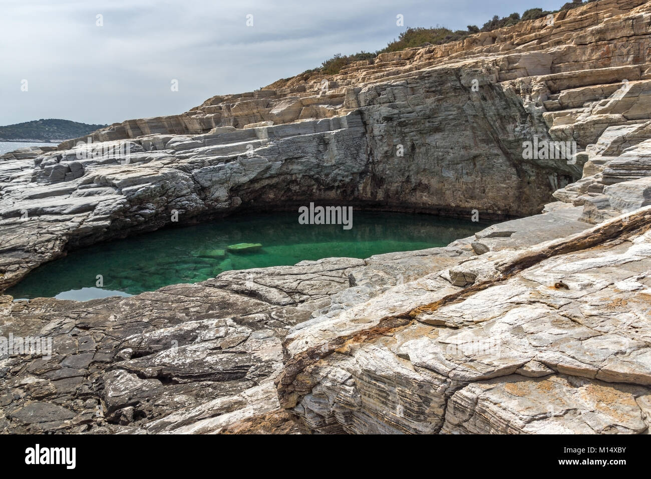 Amazing view of Giola Natural Pool in Thassos island, East Macedonia ...