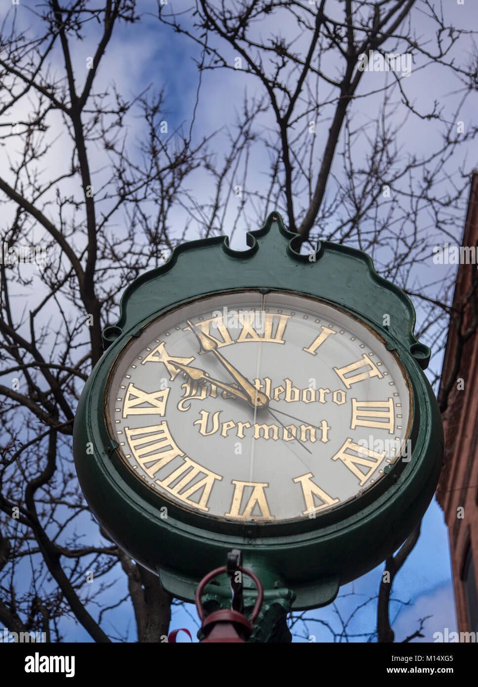 A clock on the street in Brattleboro, Vermont Stock Photo - Alamy