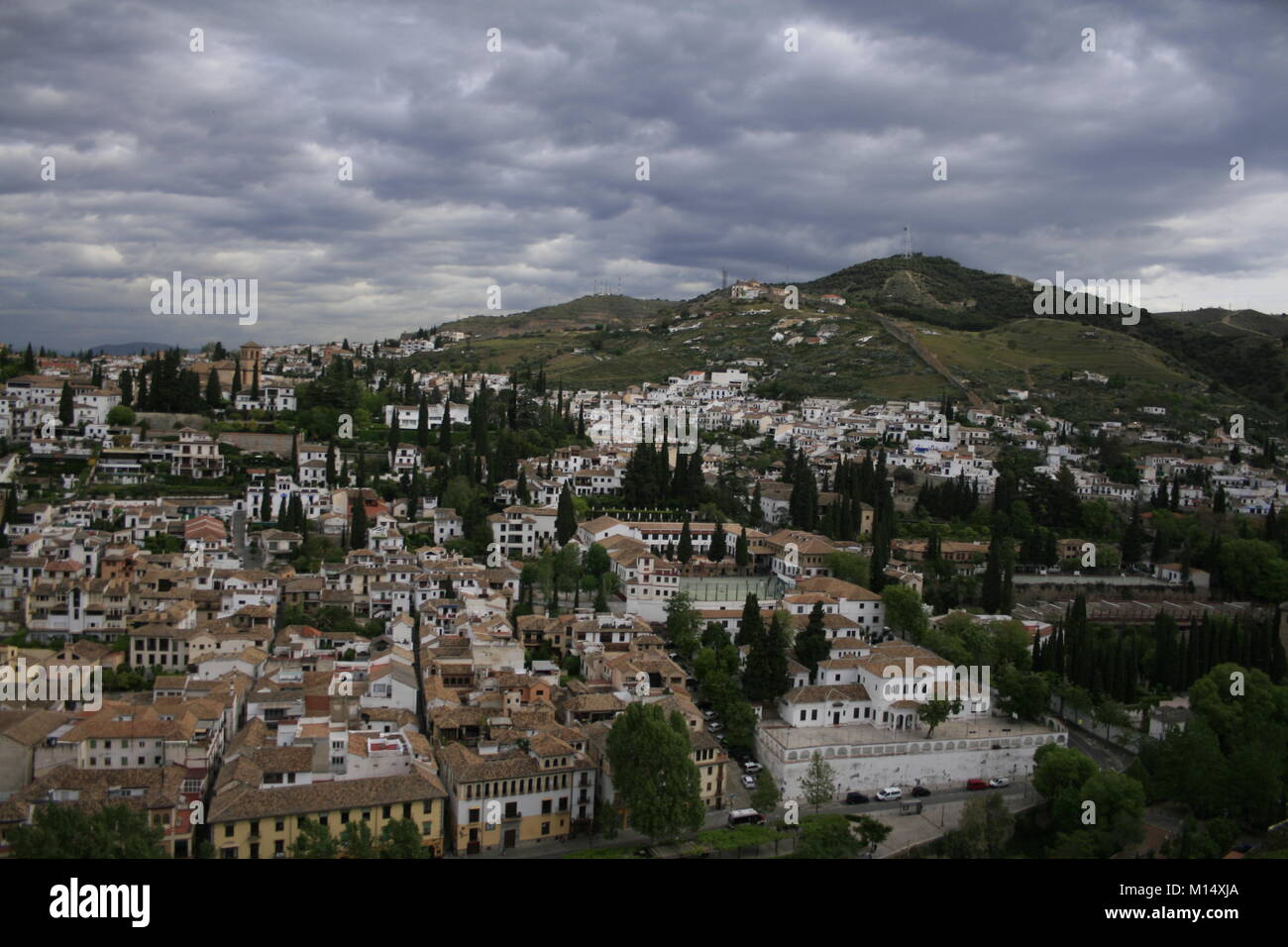 Cityview of Granada, Andalusia, Spain in a cloudy day, Spring 2016 ...