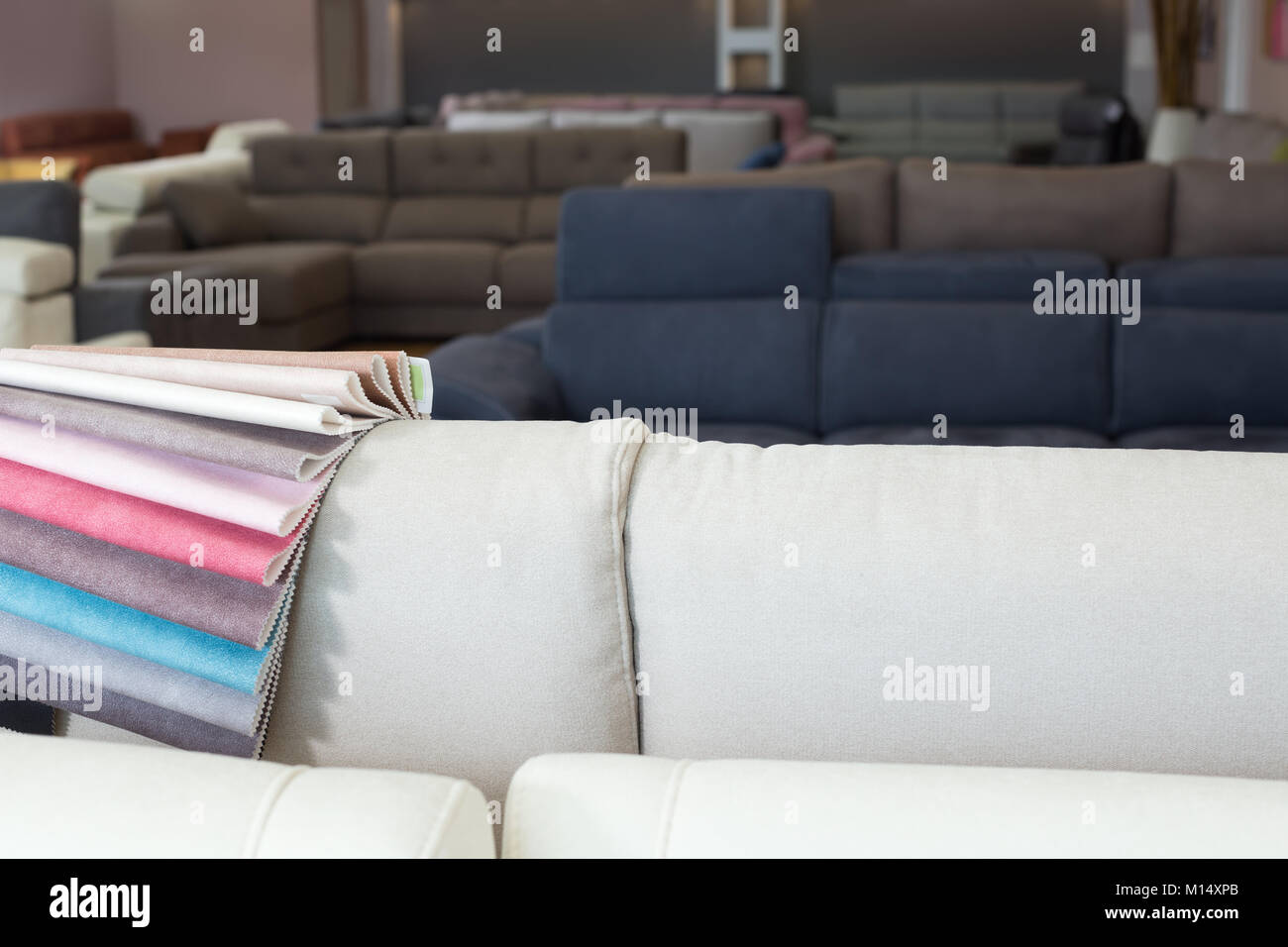 Image of furniture textures colors in the store indoors Stock Photo - Alamy