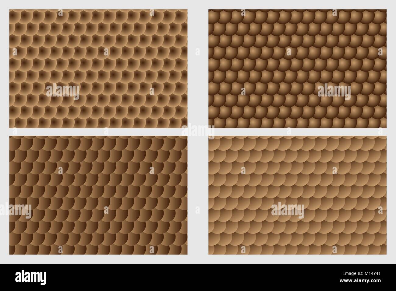 Fish scale pattern, Simple circular background - brown set - vector ...