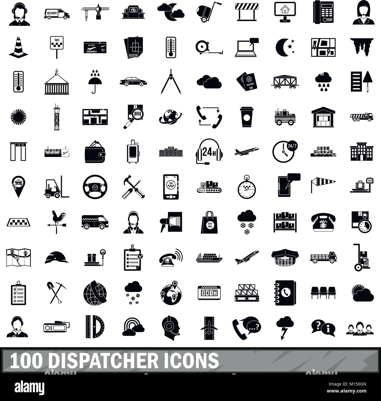 100 dispatcher icons set, simple style Stock Vector Image & Art - Alamy