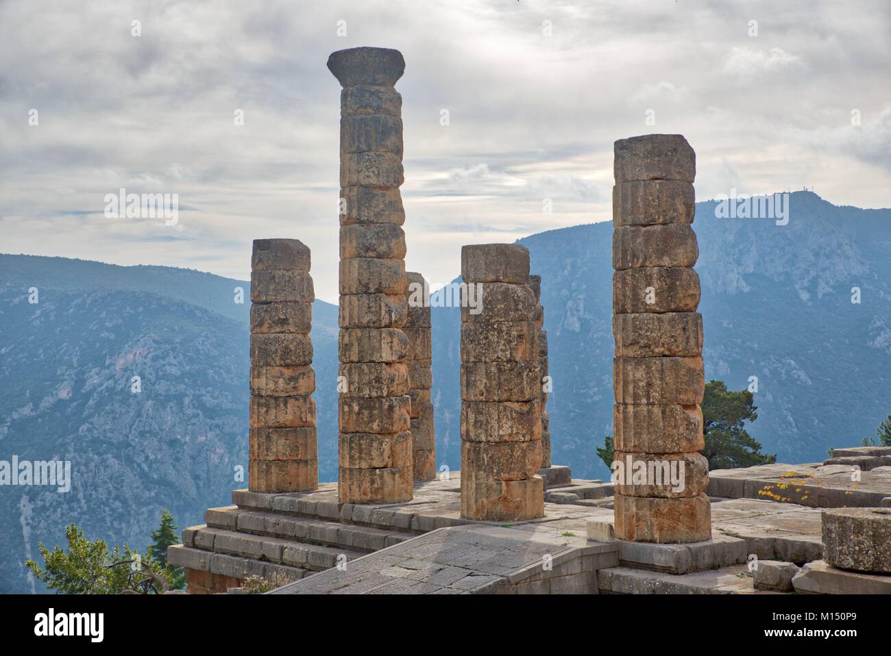 Apollo Temple in Delphi, an archaeological site in Greece, at the Mount ...
