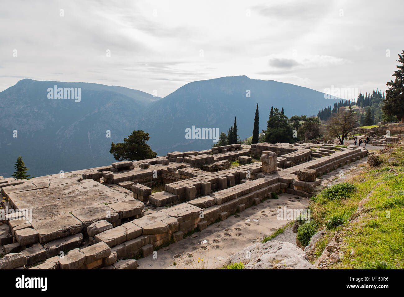 Apollo Temple in Delphi, an archaeological site in Greece, at the Mount ...