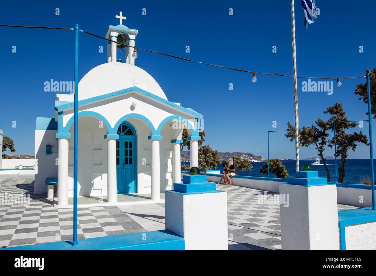 Greece, Cyclades islands, Milos island, chapel in Pollonia Stock Photo ...