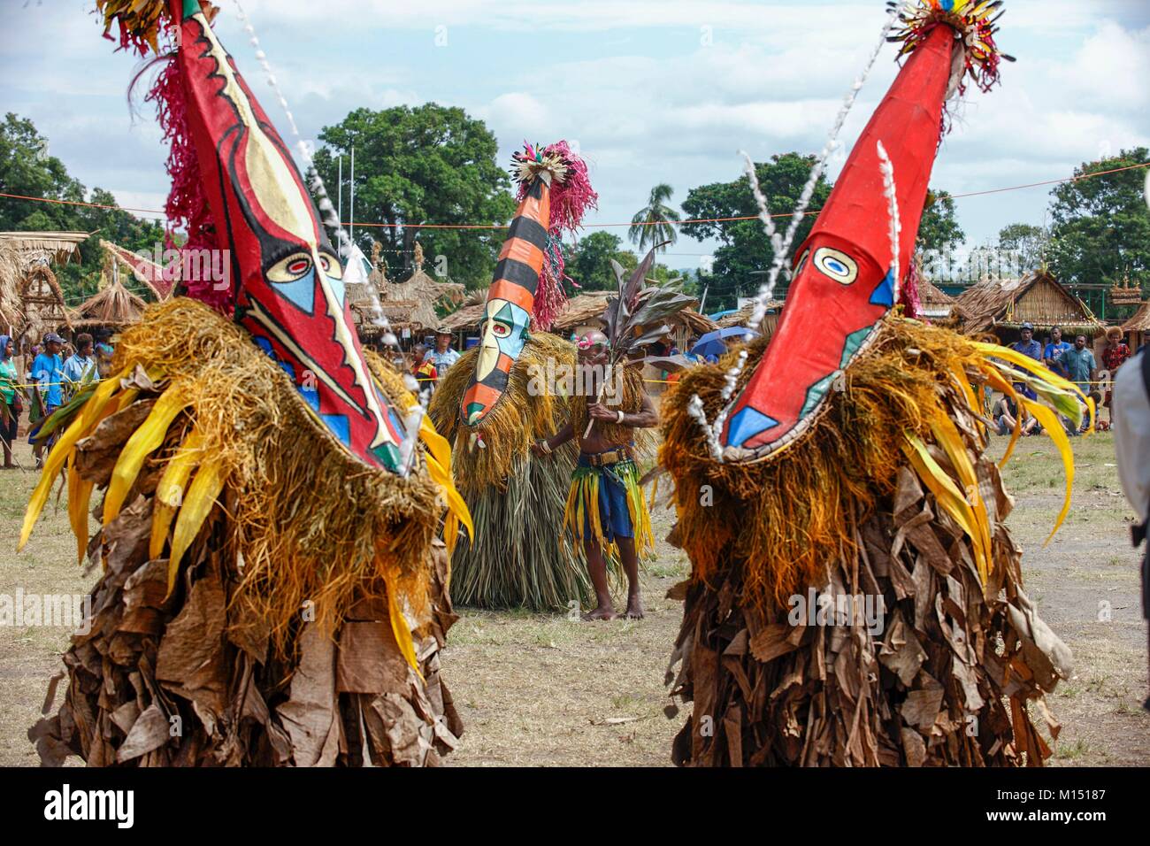Papua New Guinea, West New Britain, ritual masks of Valoka Stock Photo ...