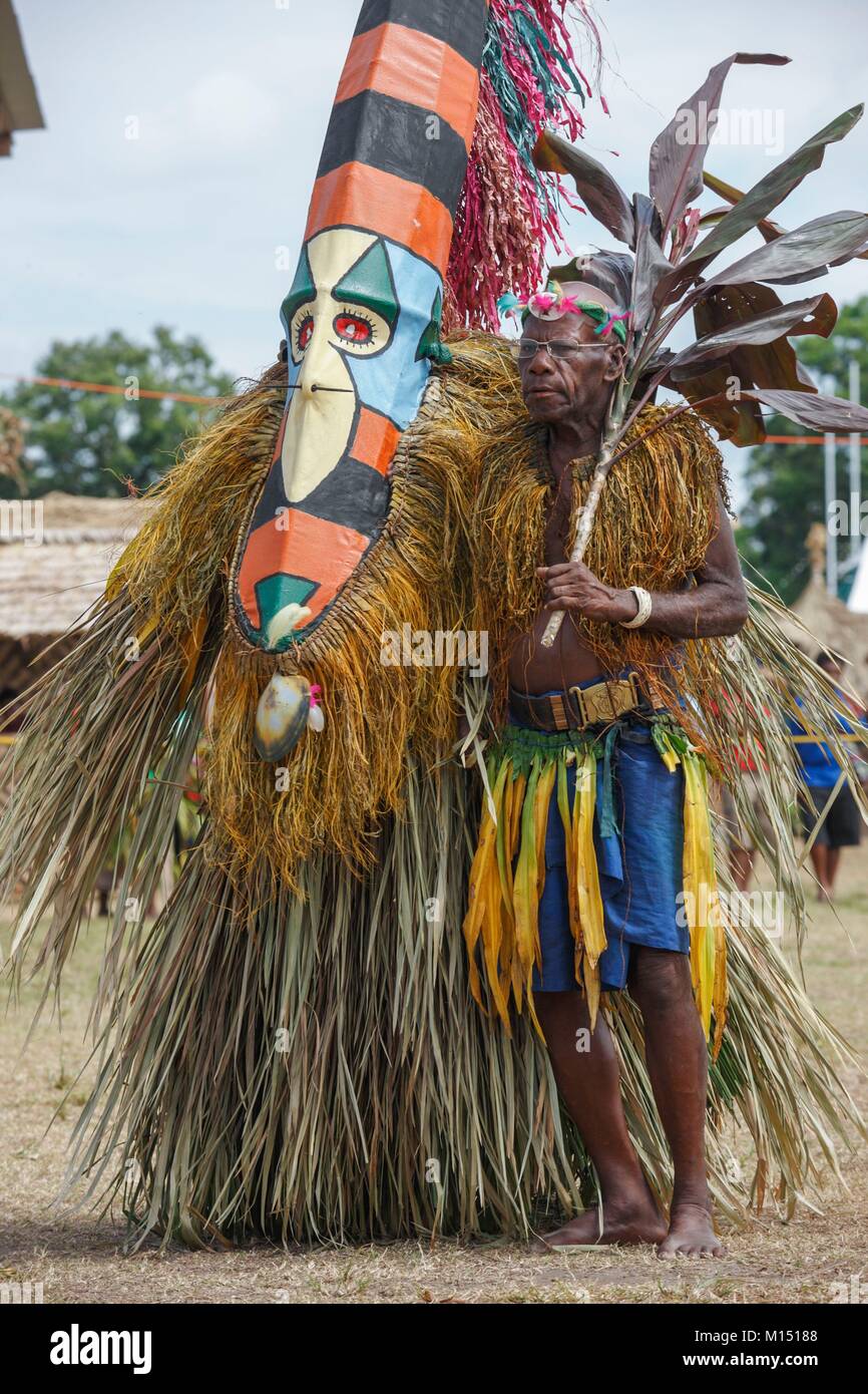 Papua New Guinea, West New Britain, ritual masks of Valoka Stock Photo ...