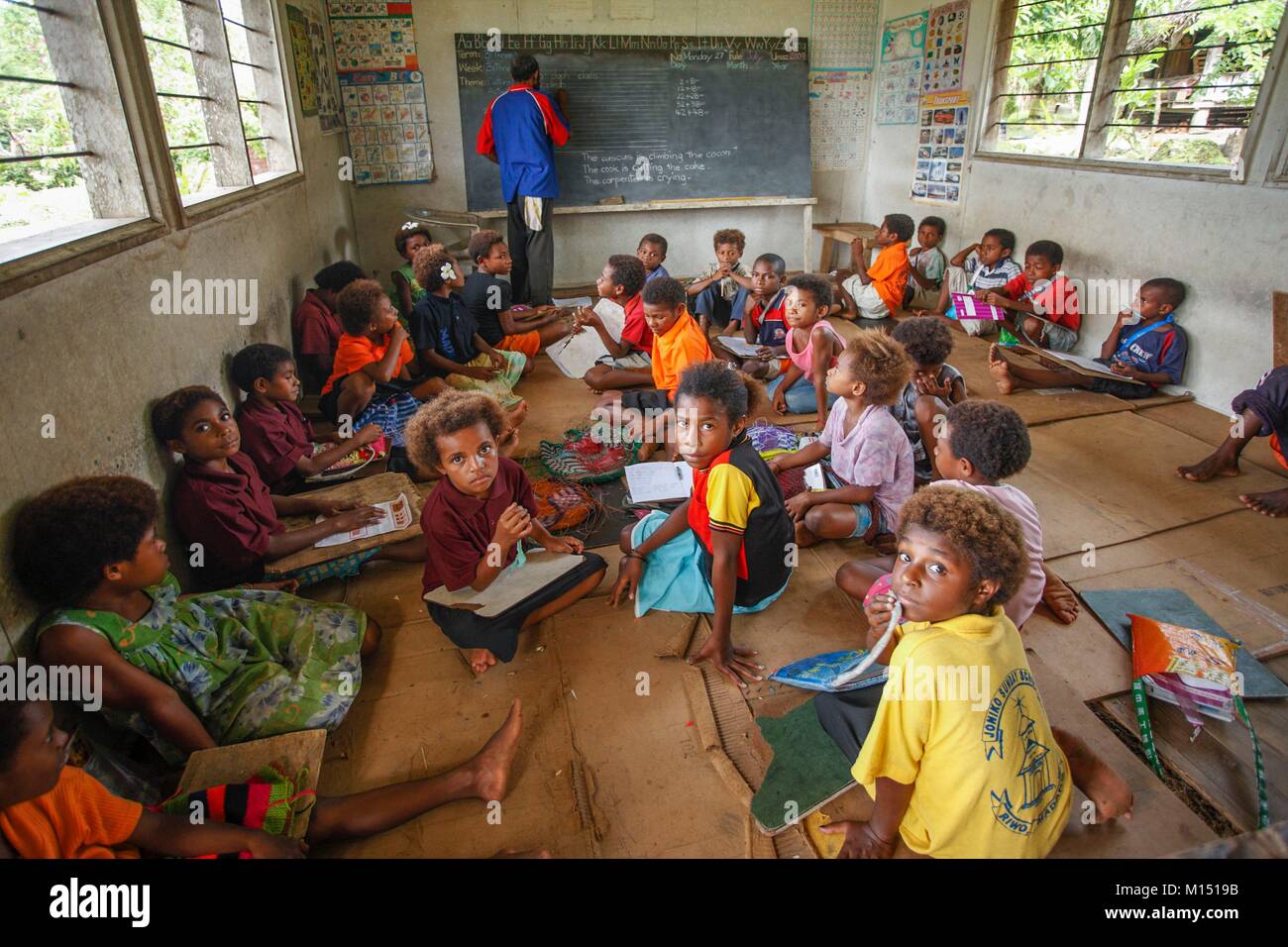 Papua New Guinea, Madang, a school in a disadvantaged village Stock ...