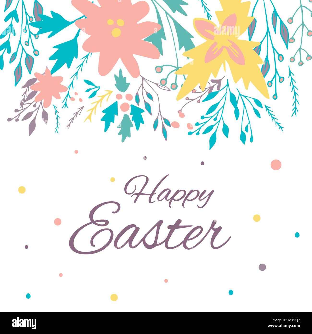 Easter banner background, template with beautiful spring flowers ...