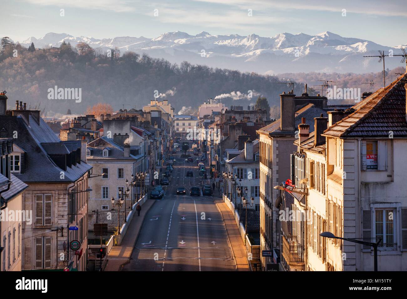 France, Pyrenees Atlantiques, Bearn, Pau, view of the lower town and ...