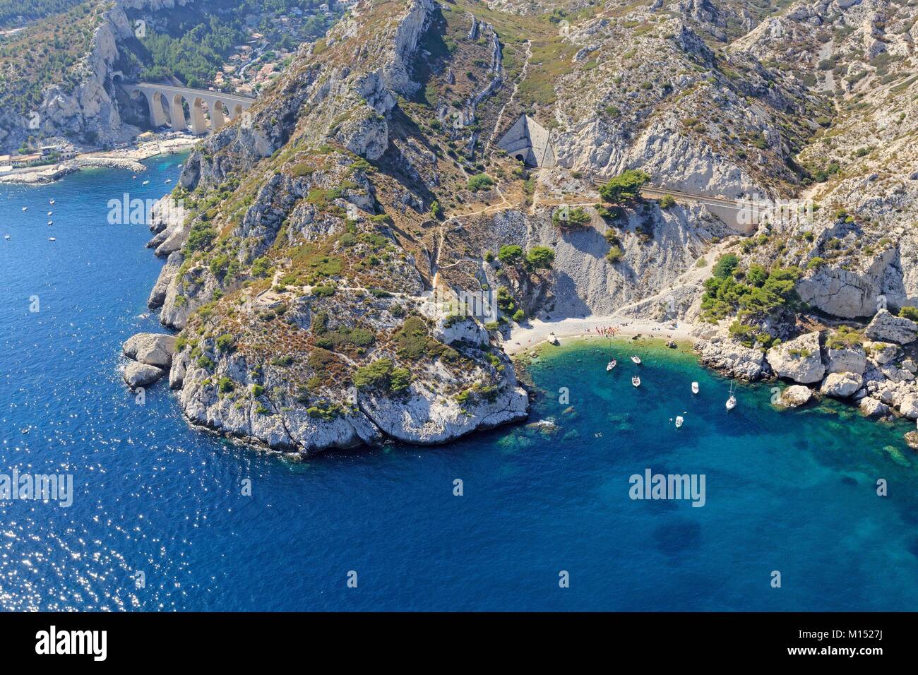 France, Bouches du Rhone, La Cote Bleue, Le Rove, Pointe de Figuerolles ...