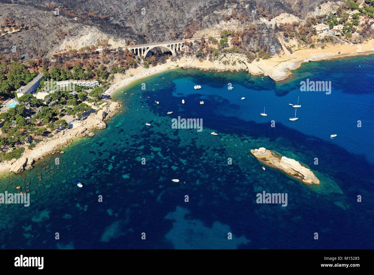 France, Bouches du Rhone, La Cote Bleue, Carry le Rouet, Calanque des ...